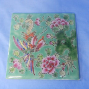 Vintage Peranakan Wall Tiles One Pair Hand Crafted Phoenix ...