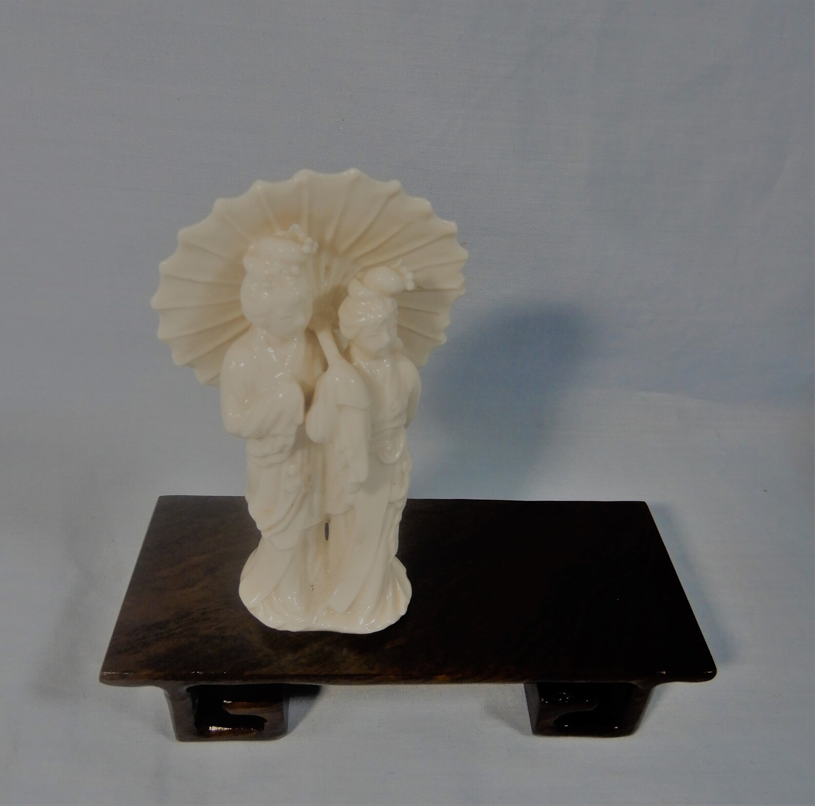 Antique Rare Fine Blanc De Chine Dehua White Porcelain Ladies Parasol ...