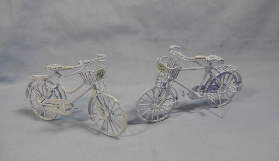 Vintage Miniature Metal Wire His Her Bicycles Hand Crafted Rarely Seen ...
