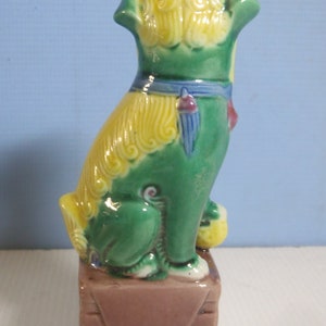 Vintage Chinese Porcelain Foo Dogs One Pair Green Yellow Circa Mid to ...