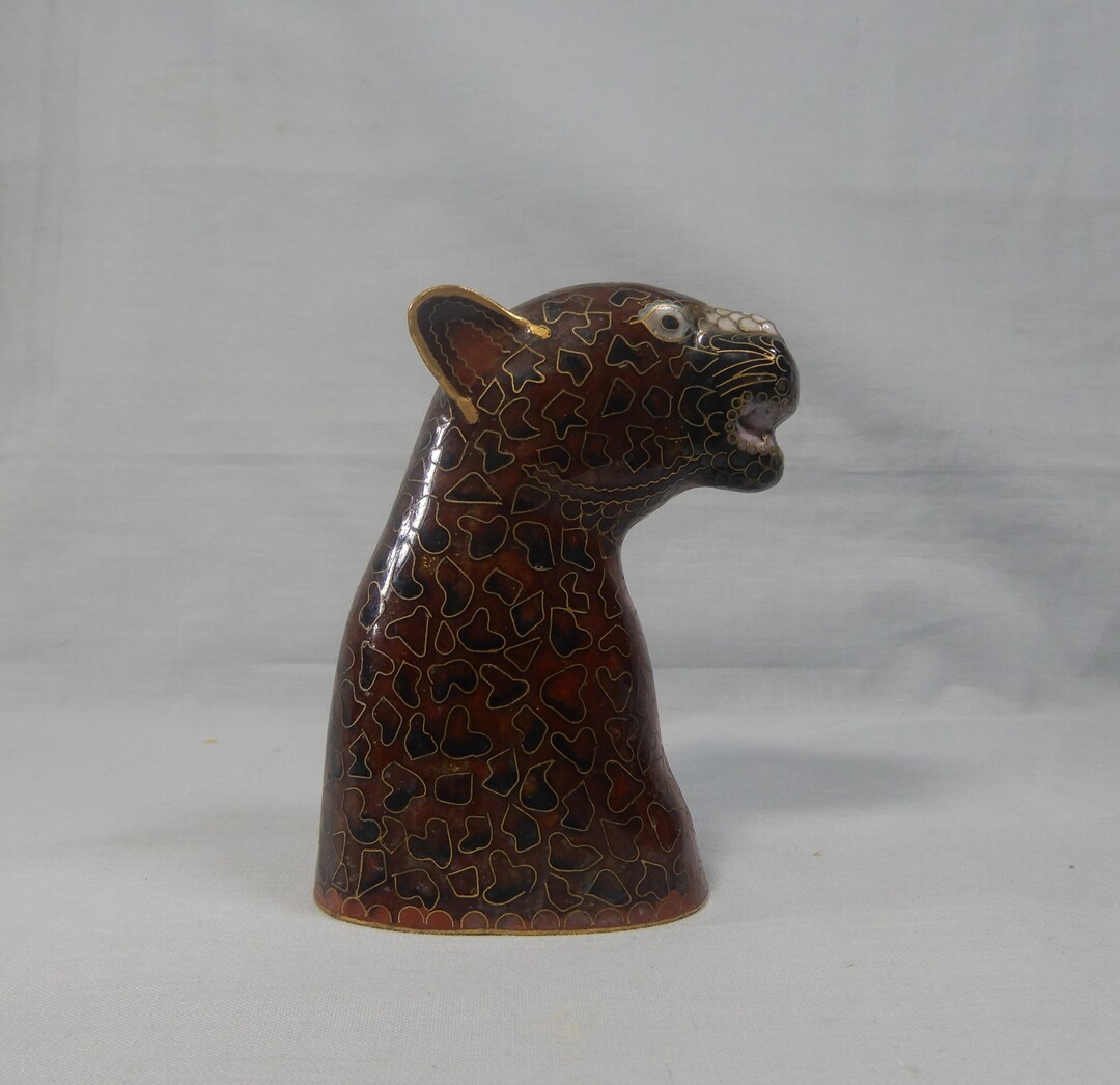 Antique Chinese Cloisonne Animal Leopard Hand Crafted Bejing Early to ...