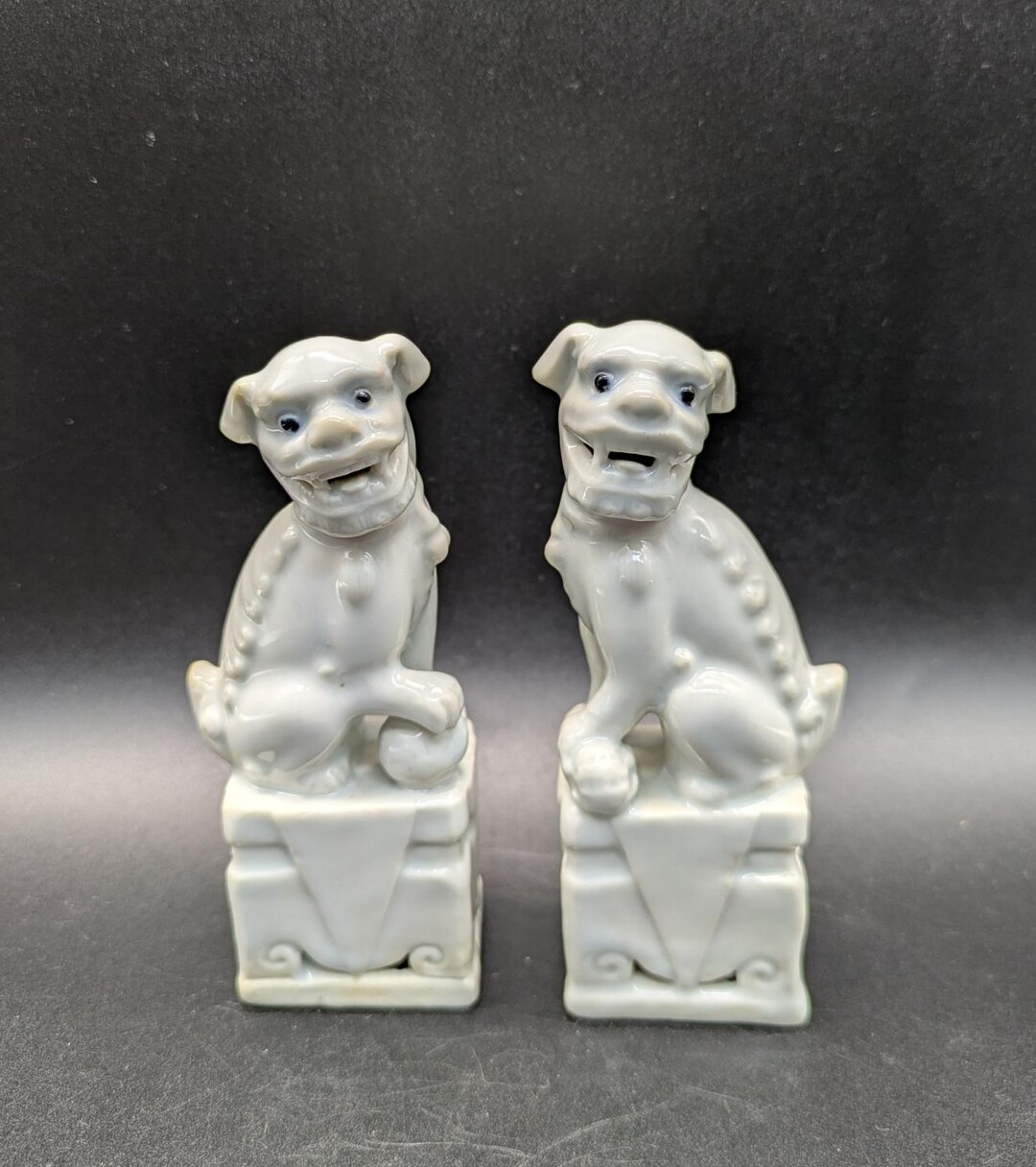 Antique Chinese Miniature Dehua Blanc De Chine Foo Dogs Pair Ming ...