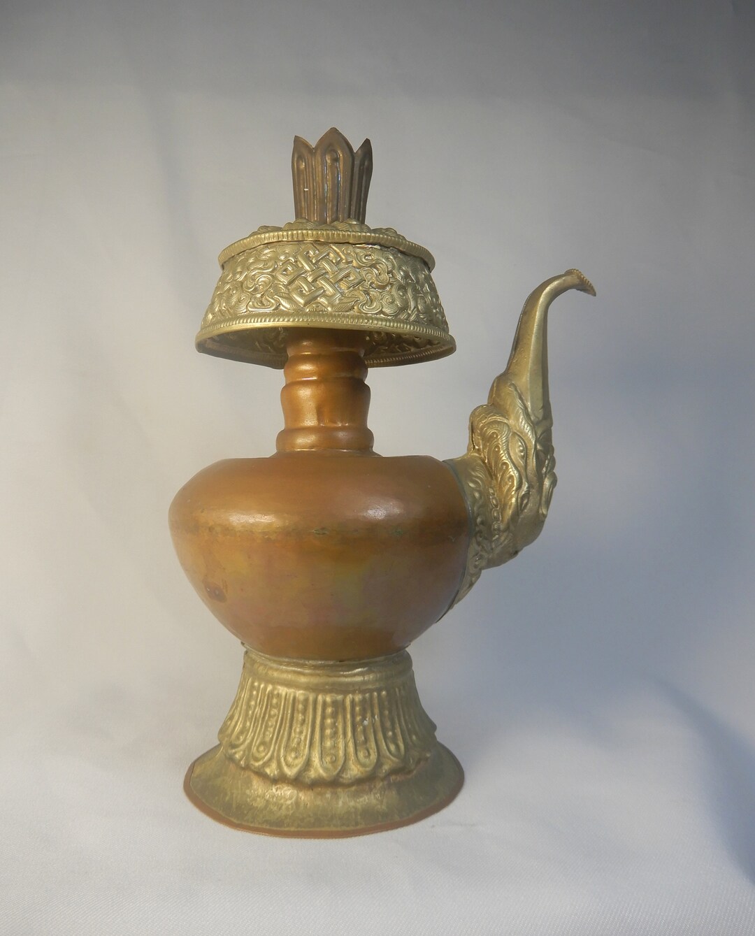Antique Tibetan Bumpa Buddhist Iniation Copper Brass Vase Circa Early ...