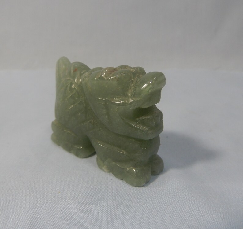 Vintagexui Jade Dragon Figurine Display Wood Stand Circa Late | Etsy