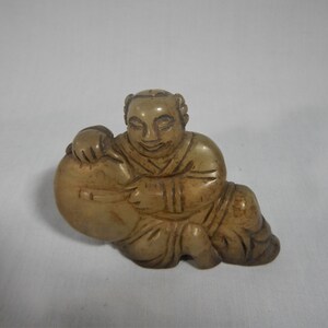 Antique Hand Carved Netsuke Jade Stone Statue OOAK Circa Early 1900s ...