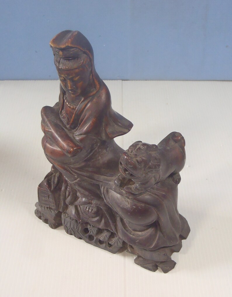 Antique Shoushan Stone Hand Carved Kwan Yin Foo Dog Circa 1920 | Etsy