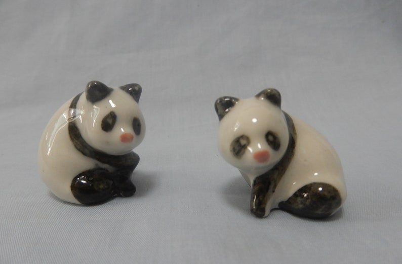 Vintage Porcelain Miniature Panda One Pair Hand Crafted - Etsy