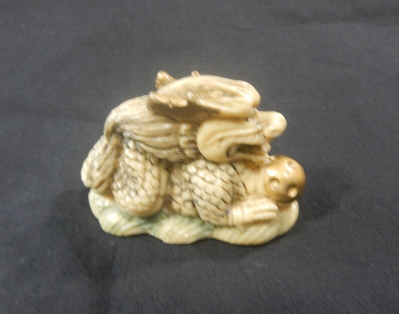 Antique Japanese Resin Netsuke Dragon Circa 1950s Retired - Etsy