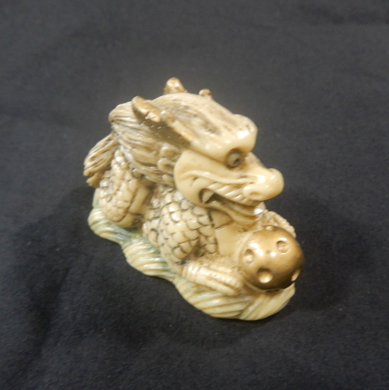 Antique Japanese Resin Netsuke Dragon Circa 1950s Retired - Etsy