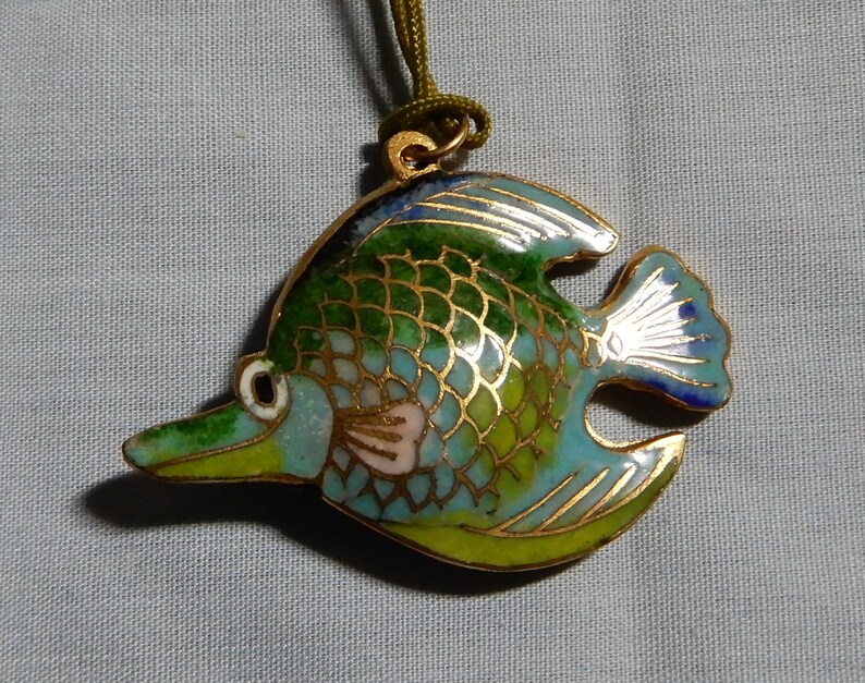 Vintage Hand Made Chinese Cloisonne Pendant Tropical Fish - Etsy