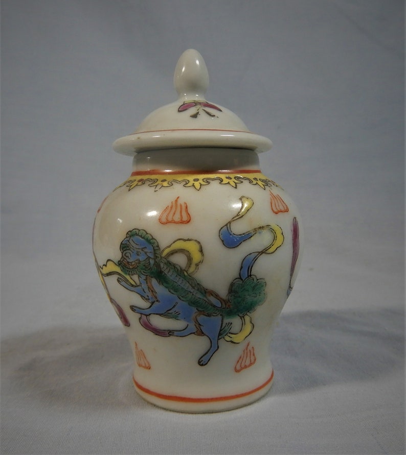 Vintage Porcelain Ginger Jar Stand Foo Dog Motif Seldom Seen - Etsy