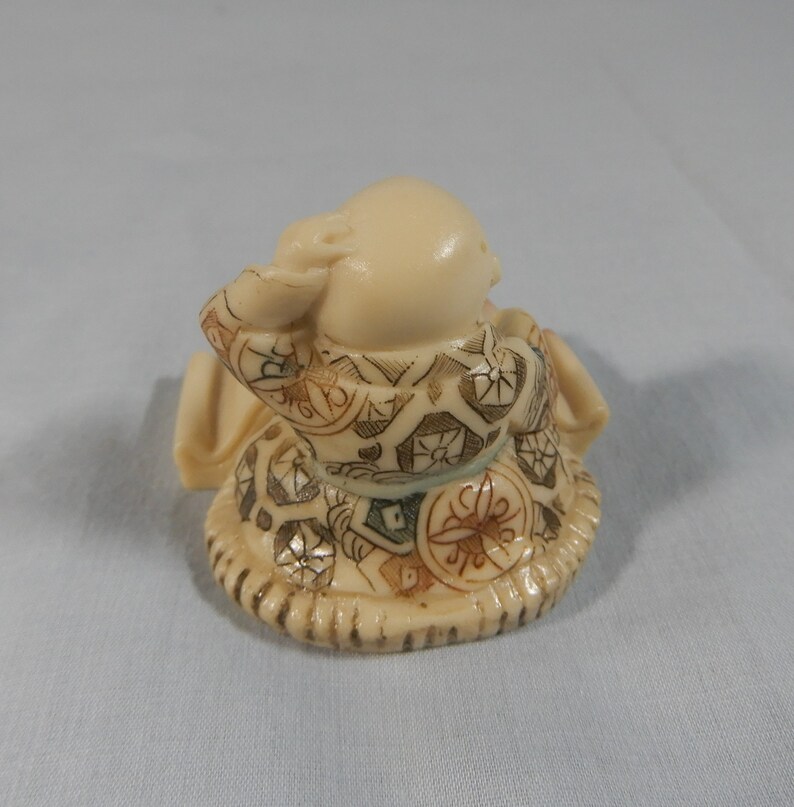 Vintage Japanese Resin Netsuke Boy Playing Chess Circa Mid to | Etsy