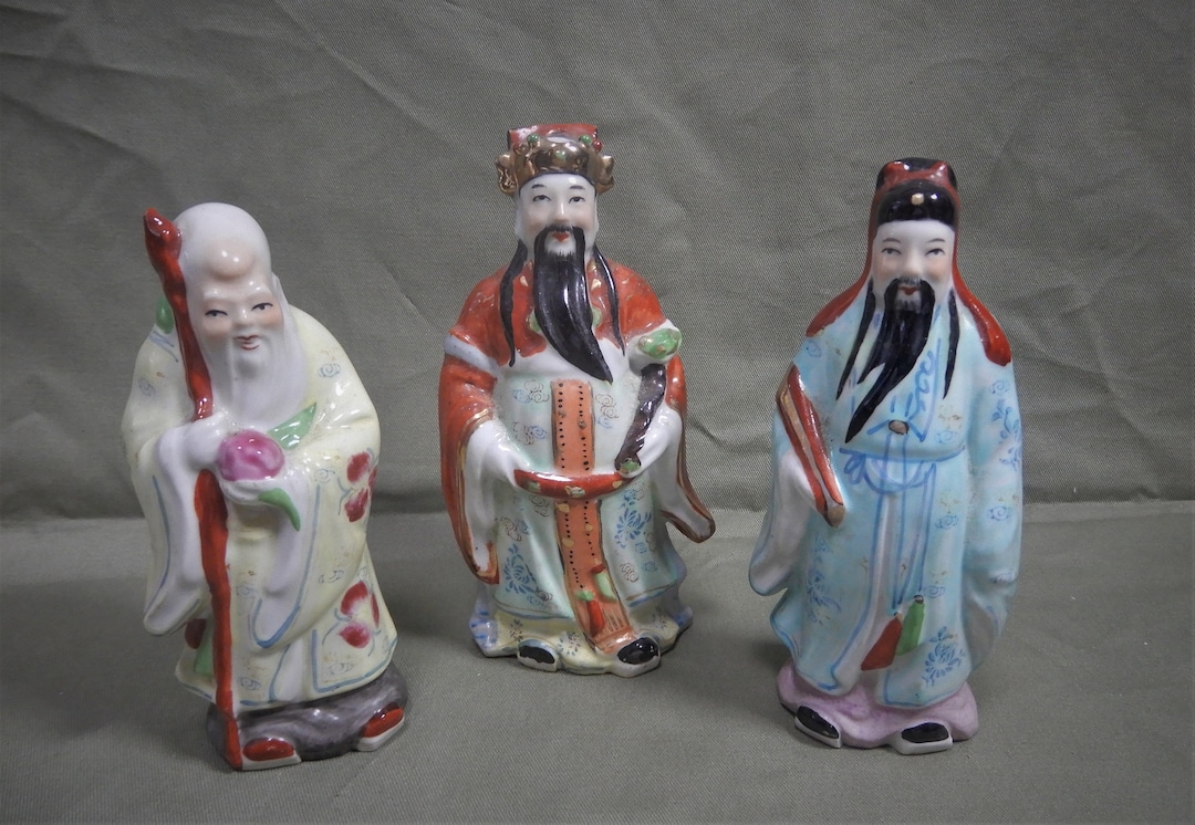 Old Chinese Taoist Deities Fu Lu Shou Circa 1950s Retired Chinese ...