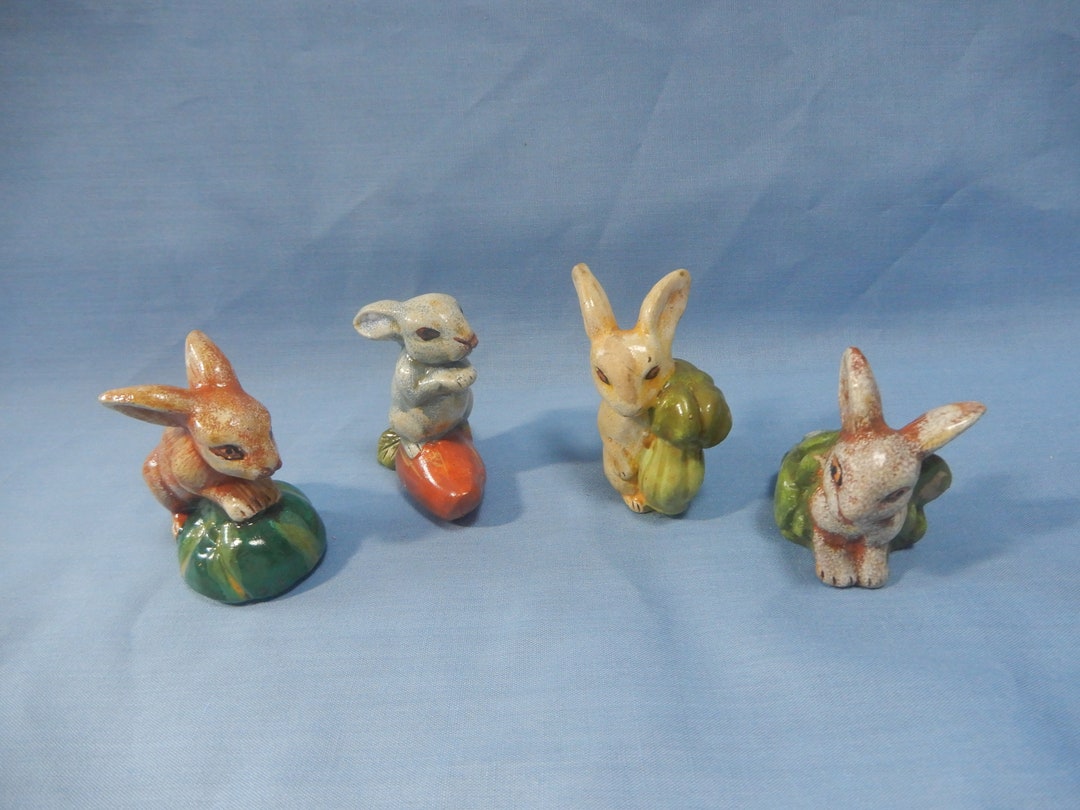 Vintage Ceramic Rabbits Set of 4 Circa Mid 20th Century - Etsy