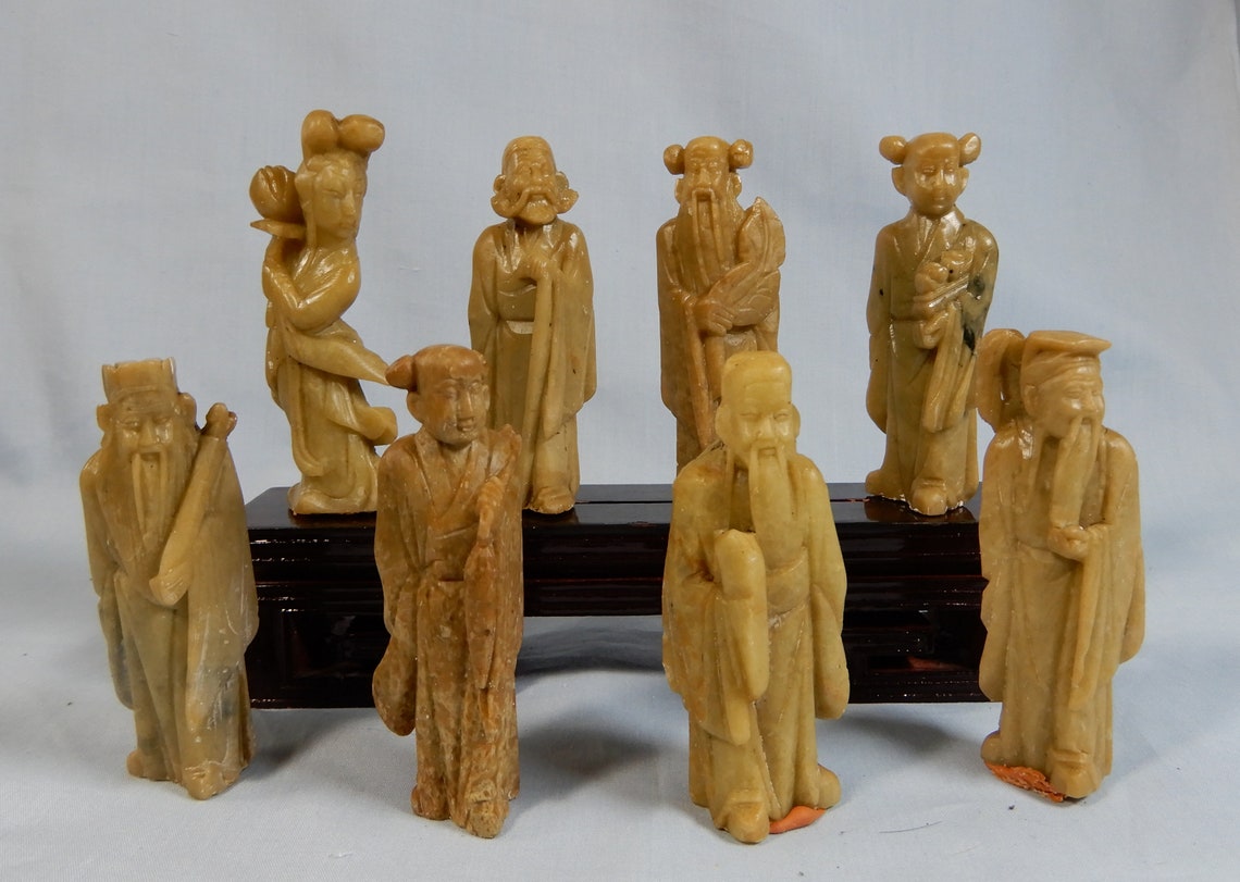 Antique Shoushan Stone Hand Carved 8 Immortals Circa Early - Etsy Australia