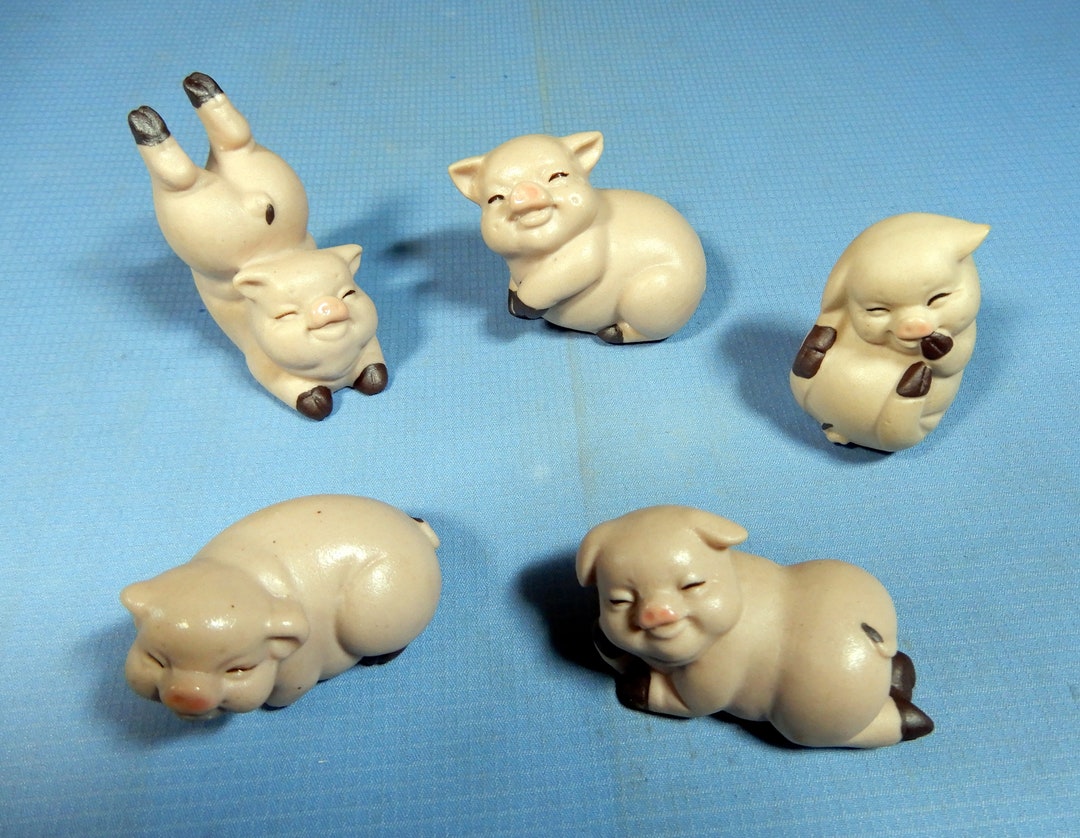 Vintage Rare Retired Ceramic Pigs Set of 5 Collectable Cute Pigs - Etsy