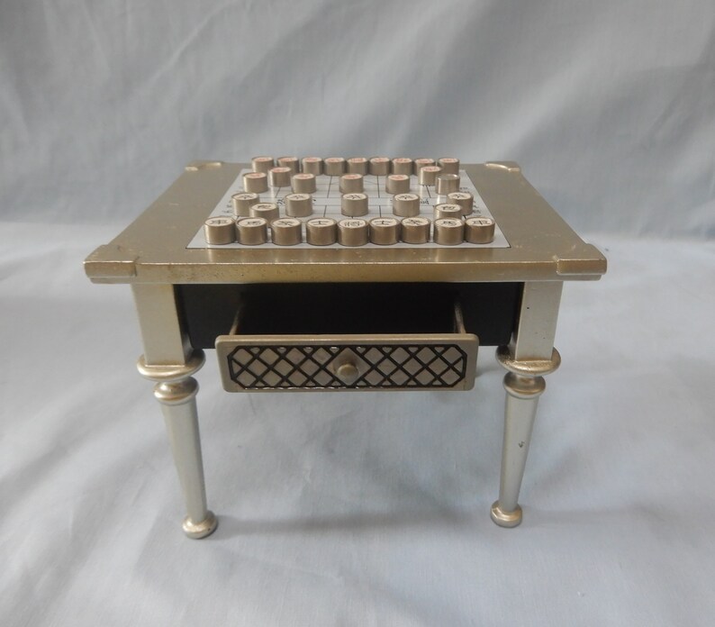 Antique Metal Chinese Chess Set Table With Drawers Circa Mid | Etsy