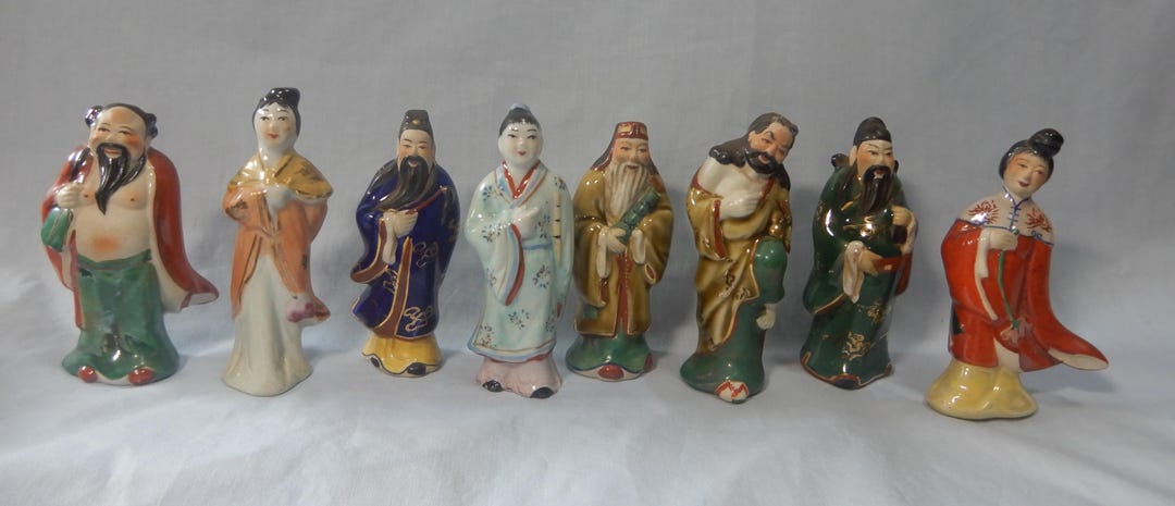 Antique Chinese Porcelain Statues Daoism 8 Immortals Circa Early 20th ...