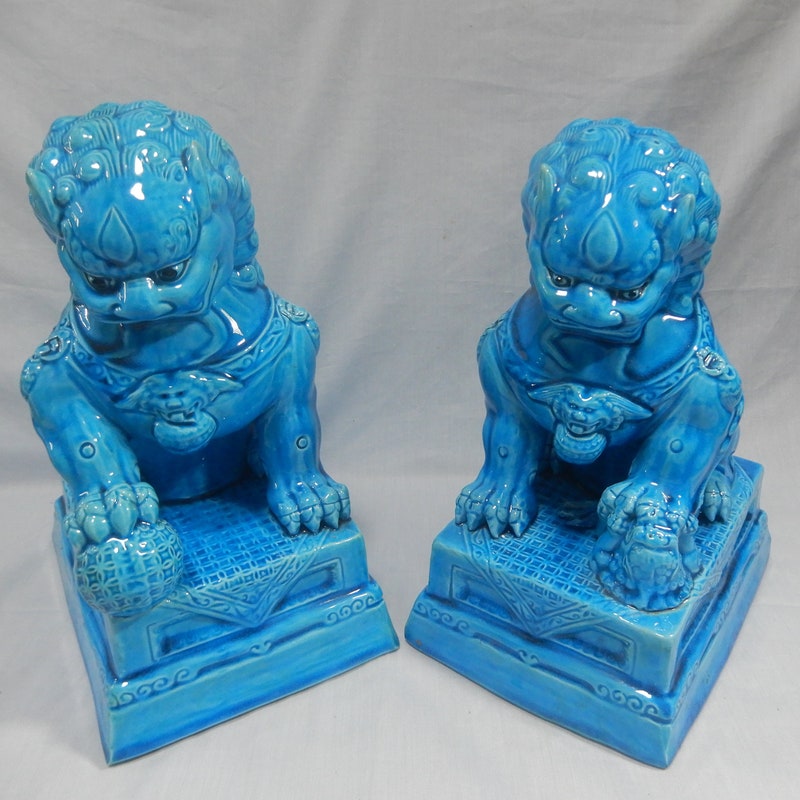 Turquoise Foo Dogs - Etsy