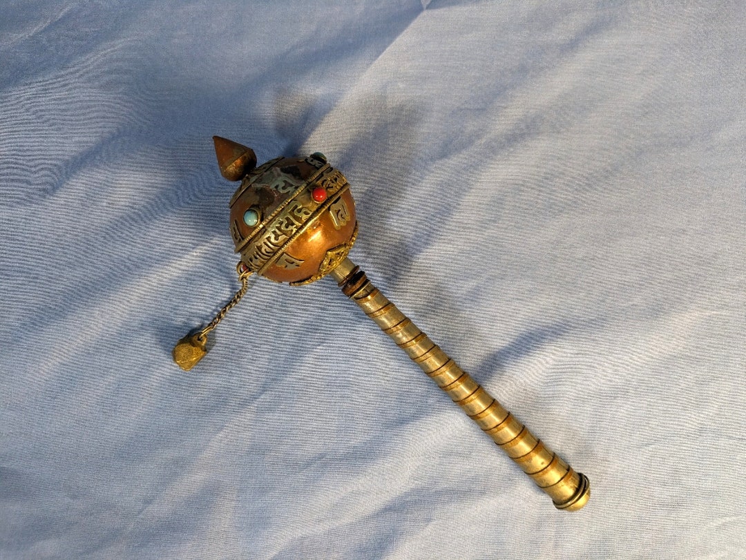 Vintage Tibetan Copper Prayer Wheel With Moonstones - Etsy