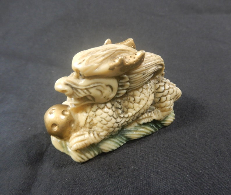 Antique Japanese Resin Netsuke Dragon Circa 1950s Retired - Etsy