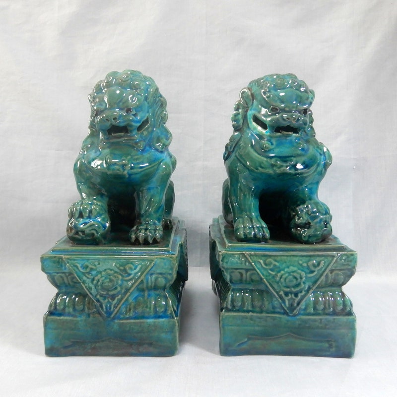 Turquoise Foo Dogs - Etsy