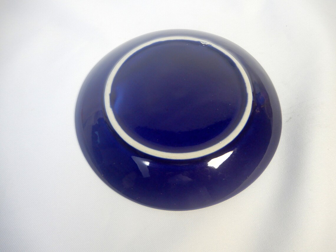 Vintage Moroccan Taous Peacock Cobalt Blue Porcelain Plate With Easel ...