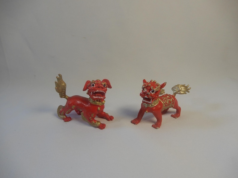 Vintage Chinese Miniature Bronze Foo Dogs Pixiu One Pair Circa Mid 20th ...