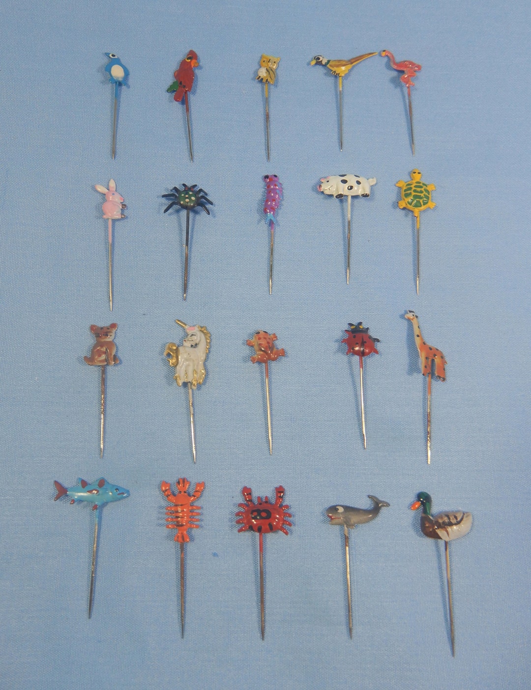Vintage Animal Insect Pins Set of 20 Made in South Korea Circa Mid 20th ...