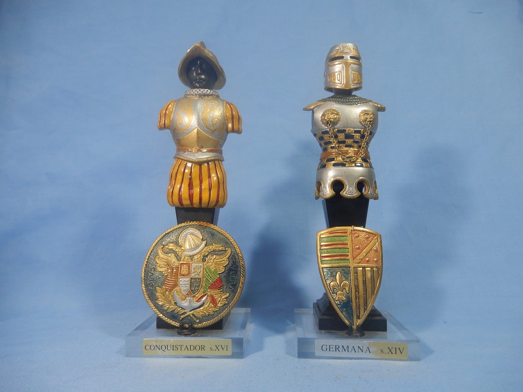 Vintage Medieval Suit of Armour Miniature Statues Pair by Marto of ...