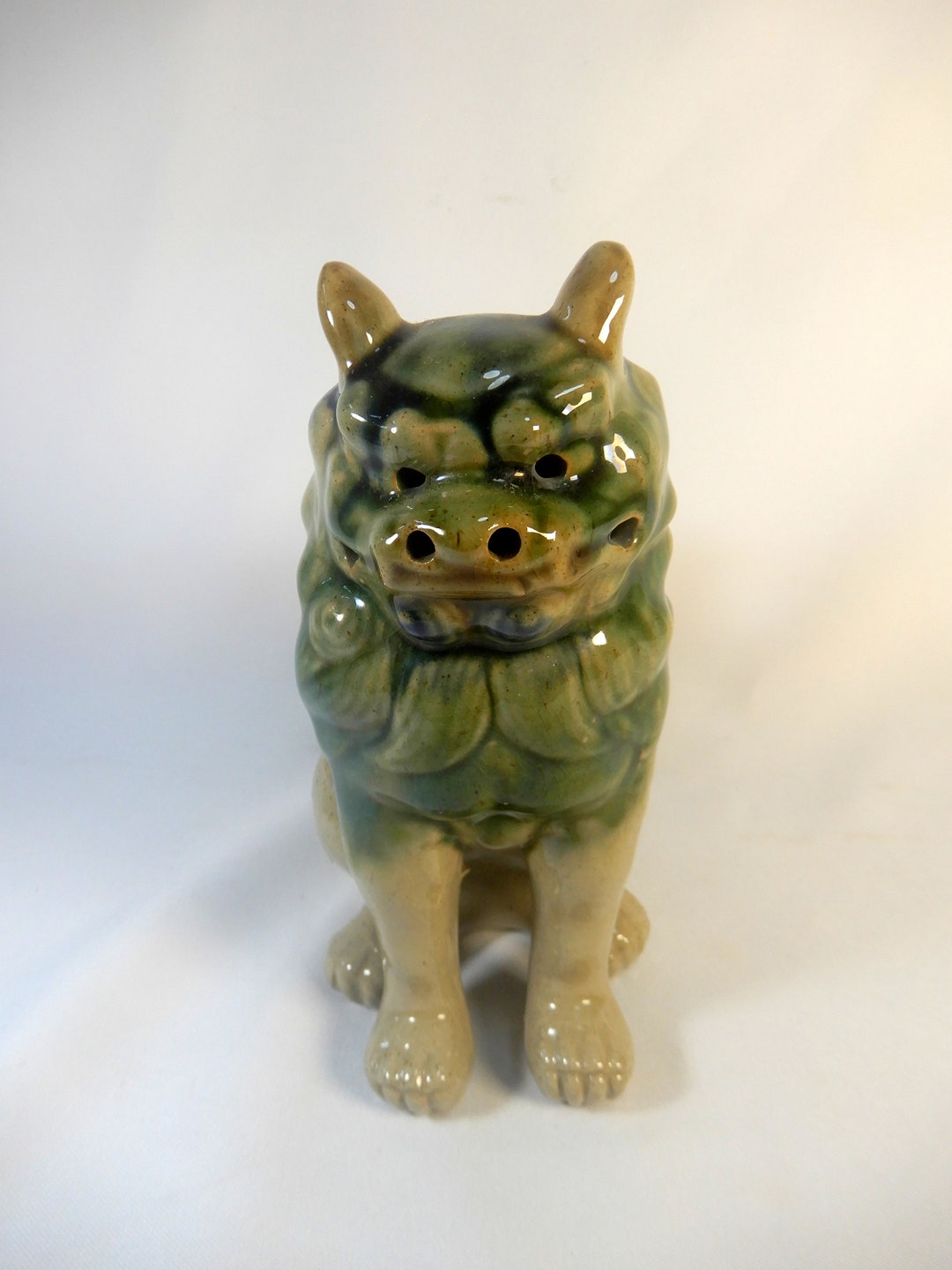 Vintage Porcelain Temple Foo Dog Circa Early 20th Cetury Retired - Etsy