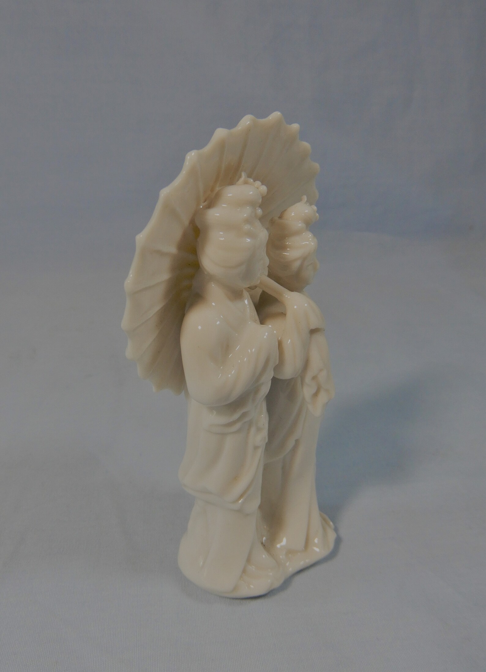 Antique Rare Fine Blanc De Chine Dehua White Porcelain Ladies Parasol ...