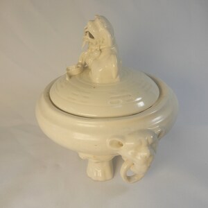 Chinese Antique Blanc De Chine Dehua White Porcelain Censer Foo Dog Lid ...