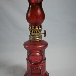 Vintage Glass Oil Lamp British Post Box Design Late 20th Century ...
