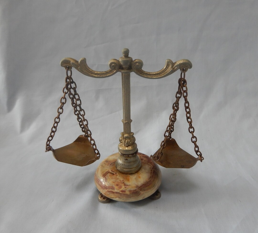 Vintage Brass Balance Scale With Marble Base Circa Mid 20th Century ...