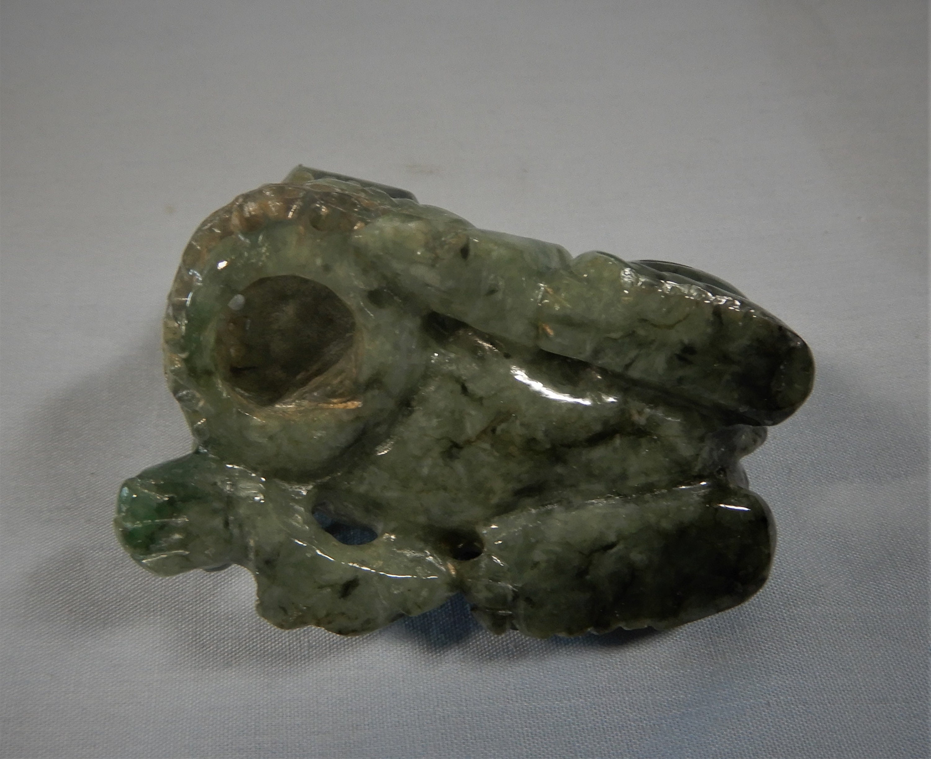 Authentic Antique Myanmar Jadeite Hand Carved Foo Dog Motif OOAK Stand ...