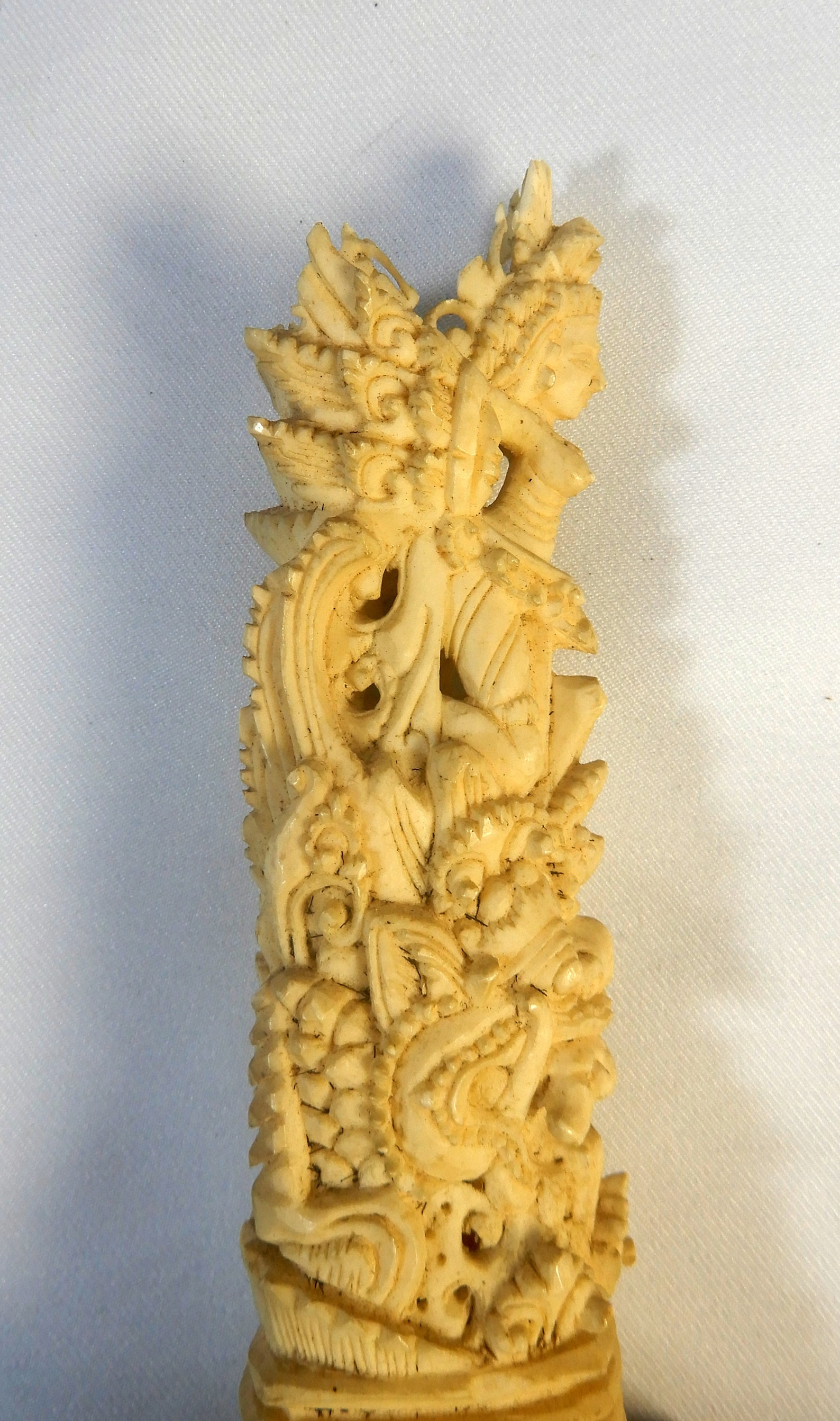 Vintage Indonesia Bali Hand Carved Cow Bone Totem Baliness Court ...