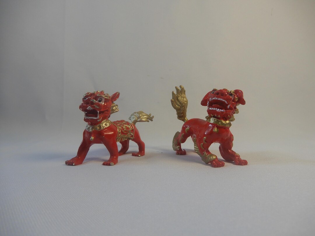 Vintage Chinese Miniature Bronze Foo Dogs Pixiu One Pair Circa Mid 20th ...