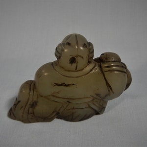 Antique Hand Carved Netsuke Jade Stone Statue OOAK Circa Early 1900s ...