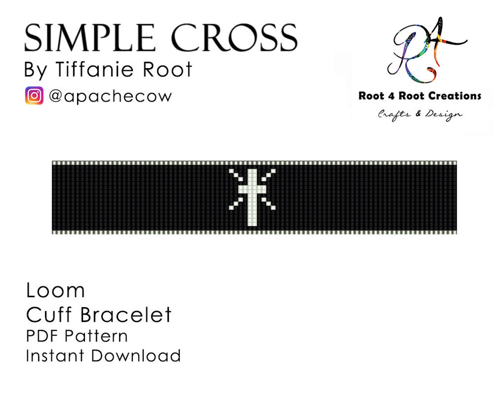 Simple Cross Bracelet Loom Beading Pattern - Etsy