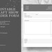 Printable Craft Show Order Form, Craft Show Order Sheet, Order Sheet ...