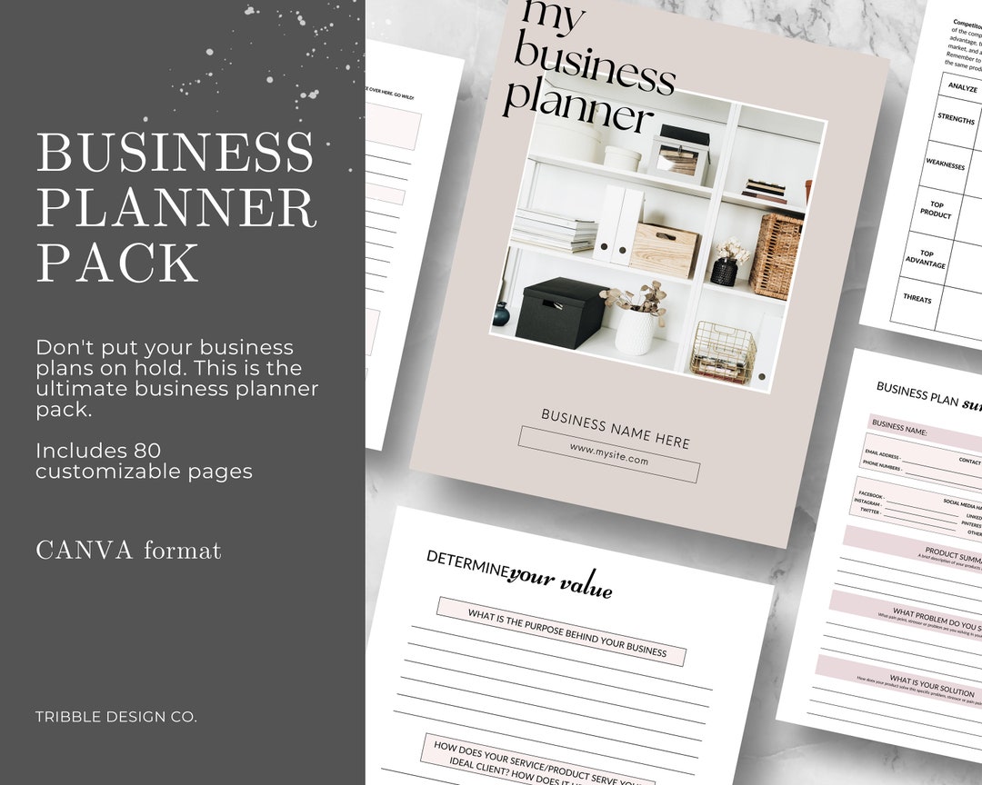 Business Planner Pack, Printable Business Planner, CANVA Business ...