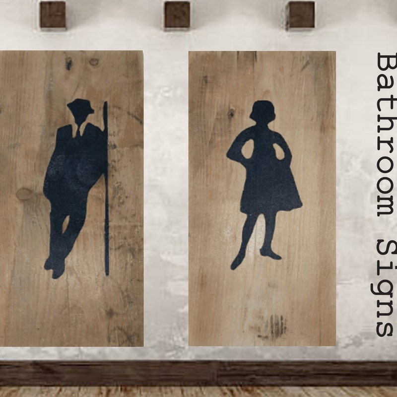Rustic Bathroom Signs - Etsy