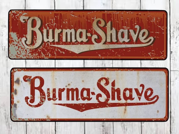 Burma Shave Barber Sign Vintage Advertizing Shaving Sign - Etsy