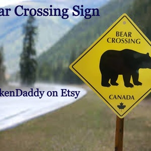 Bear Crossing Sign Tin Metal Hunt Camp - Etsy