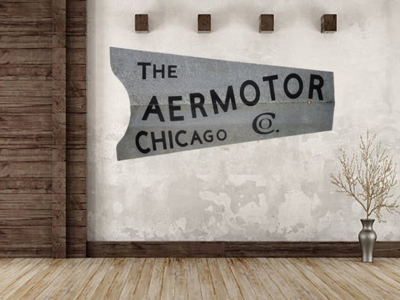 Aermotor Windmill Tail Fin Sign Tin Farm Decor - Etsy