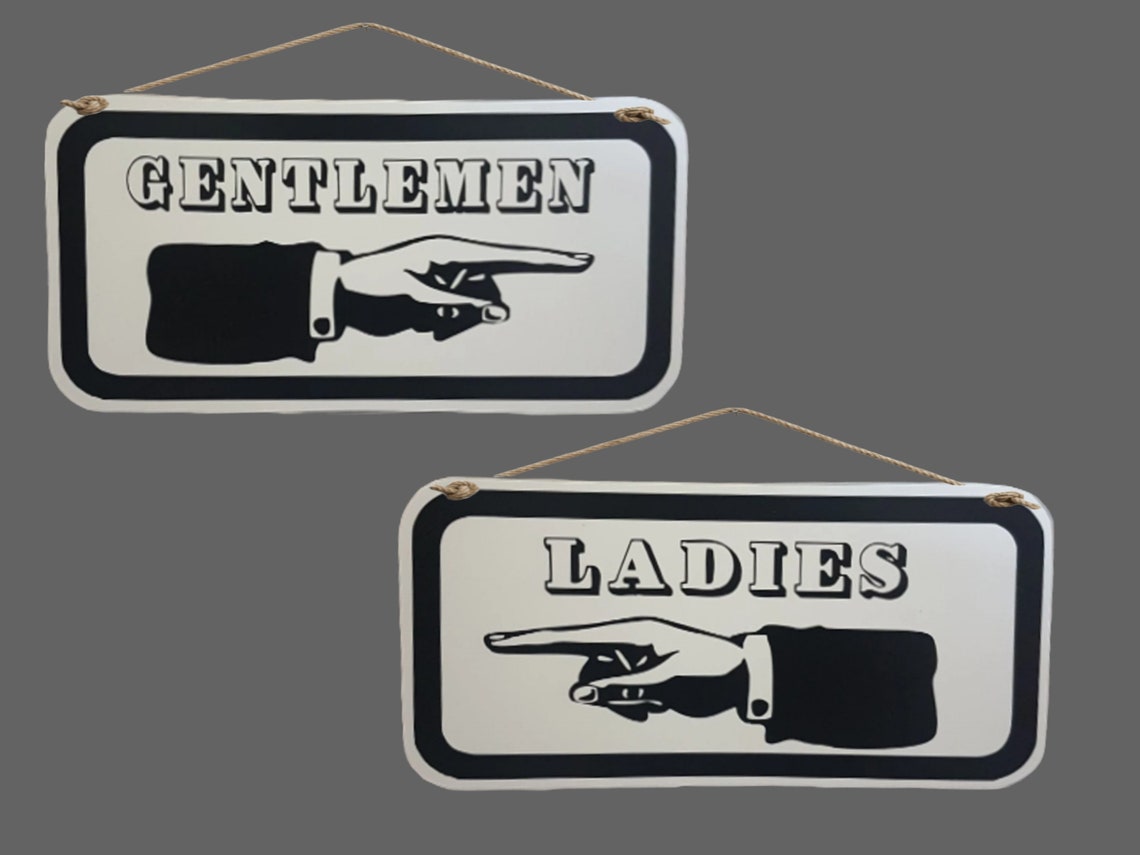 Bathroom Signs Ladies and Gentlemen Toilet Signs - Etsy