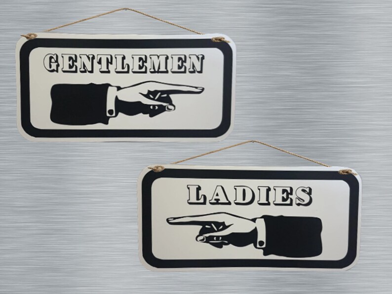 Bathroom Signs Ladies and Gentlemen Toilet Signs - Etsy