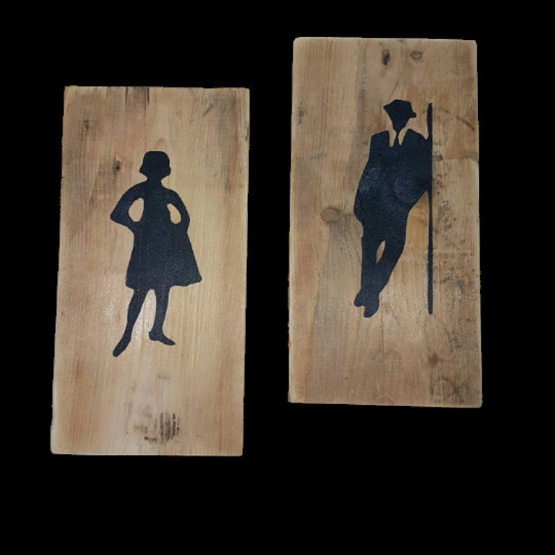 Wooden Bathroom Signs Rustic Farmhouse Decor Restroom Signs - Etsy
