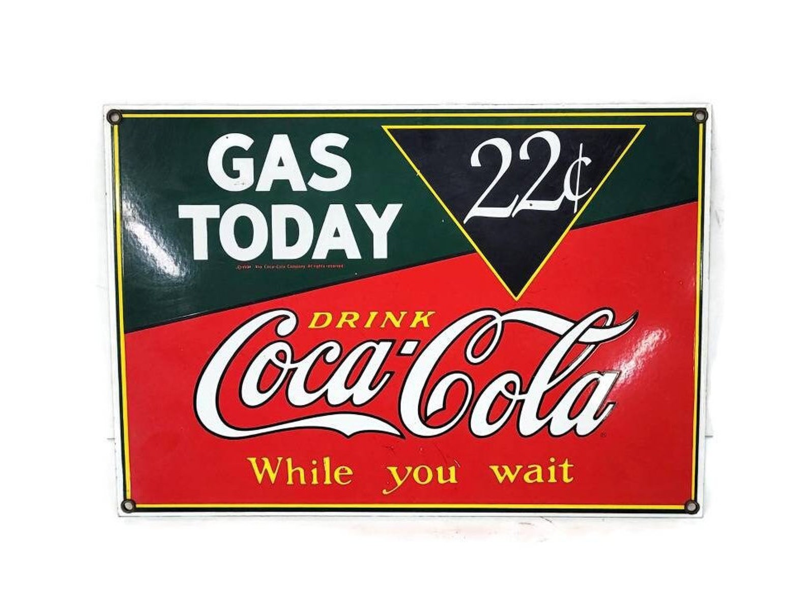 Enameled Coca-cola Gas Sign - Etsy